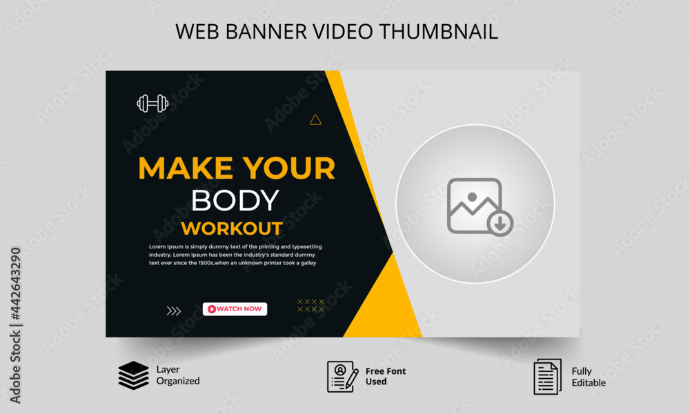 Fitness gym training thumbnail design for any videos. Fitness gym ...