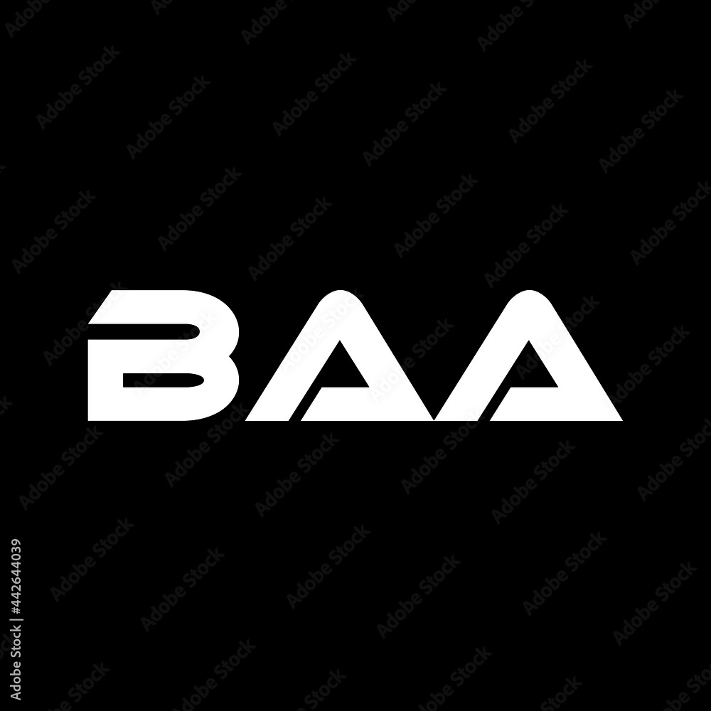 BAA letter logo design with black background in illustrator, vector ...