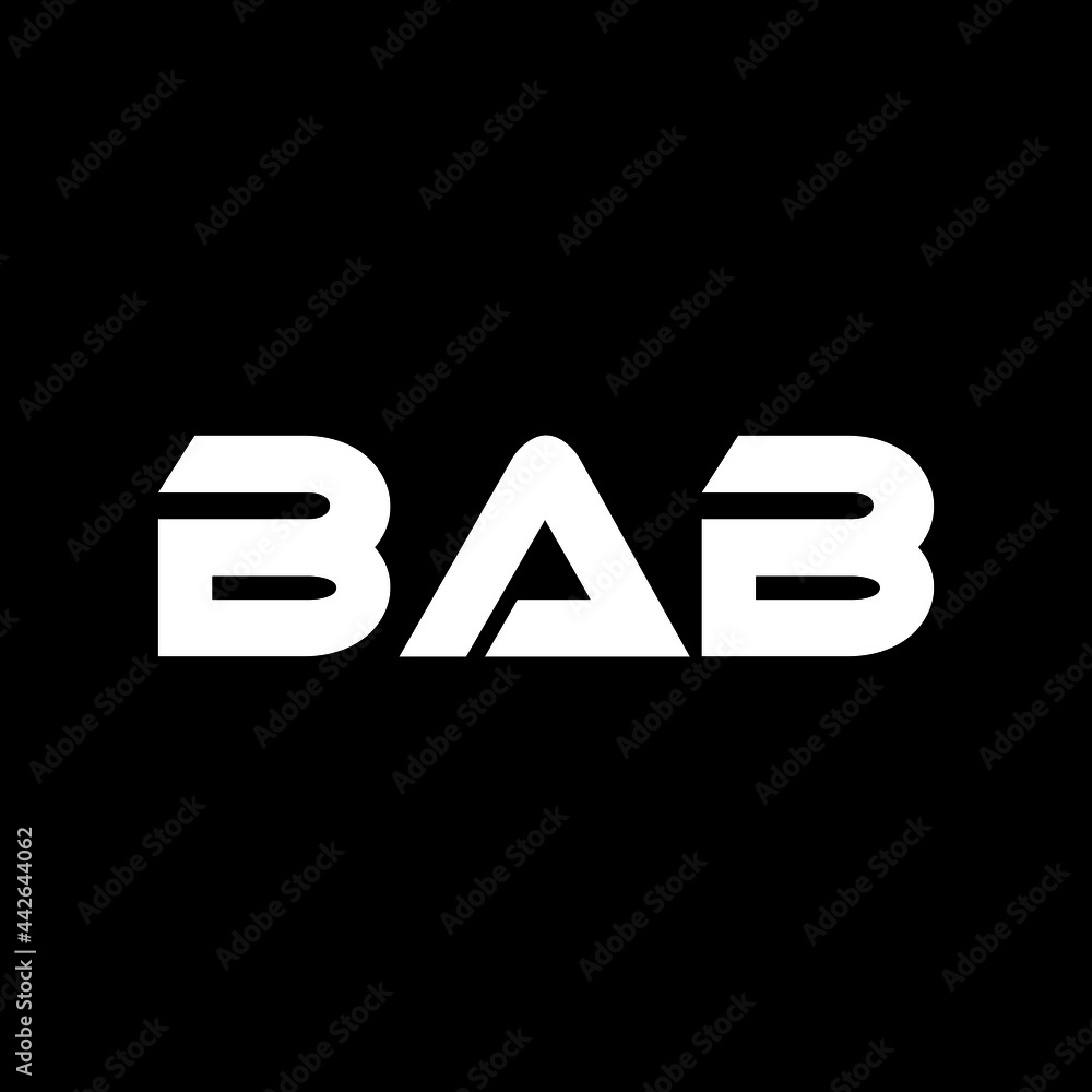 BAB letter logo design with black background in illustrator, vector ...