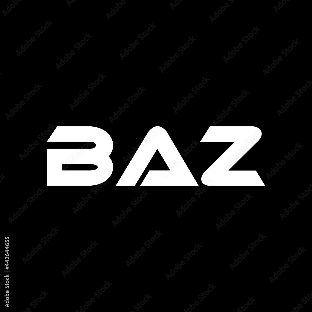 BAZ letter logo design with black background in illustrator, vector ...
