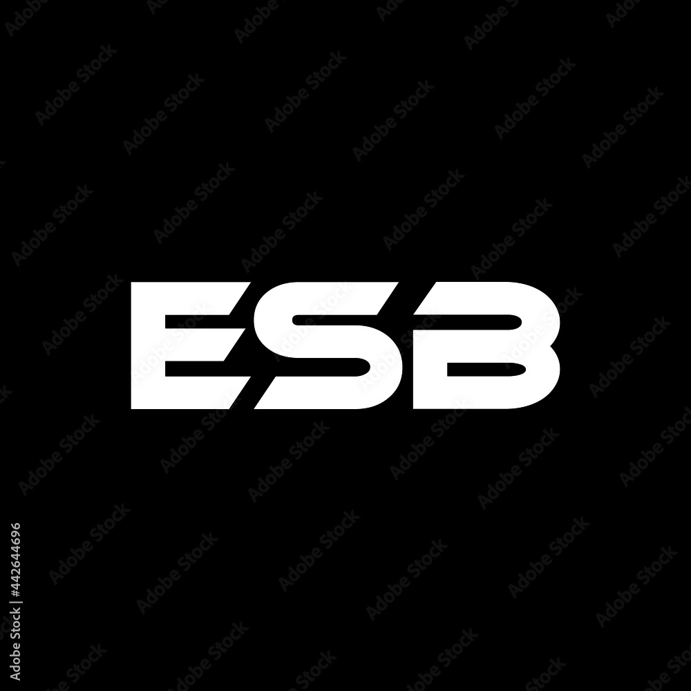 ESB letter logo design with black background in illustrator, vector ...
