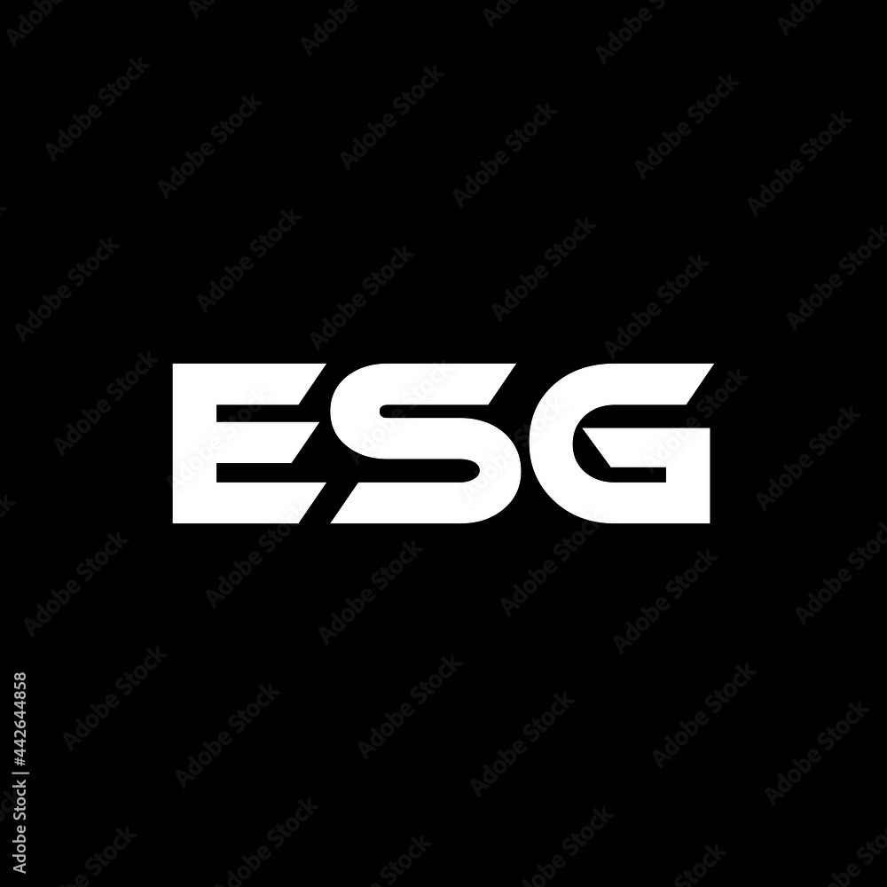 ESG letter logo design with black background in illustrator, vector ...
