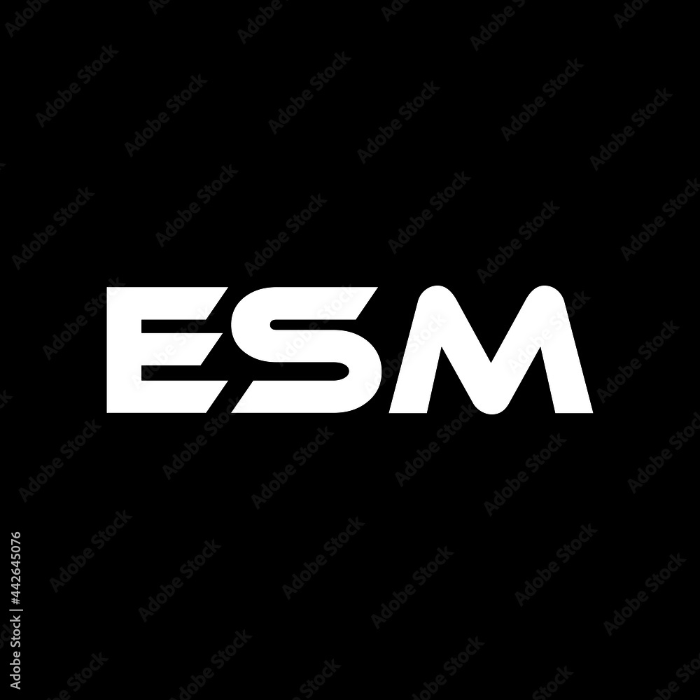 Vecteur Stock ESM letter logo design with black background in ...