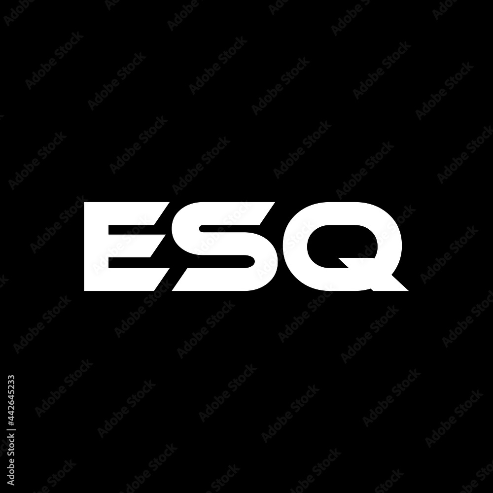 ESQ letter logo design with black background in illustrator, vector ...