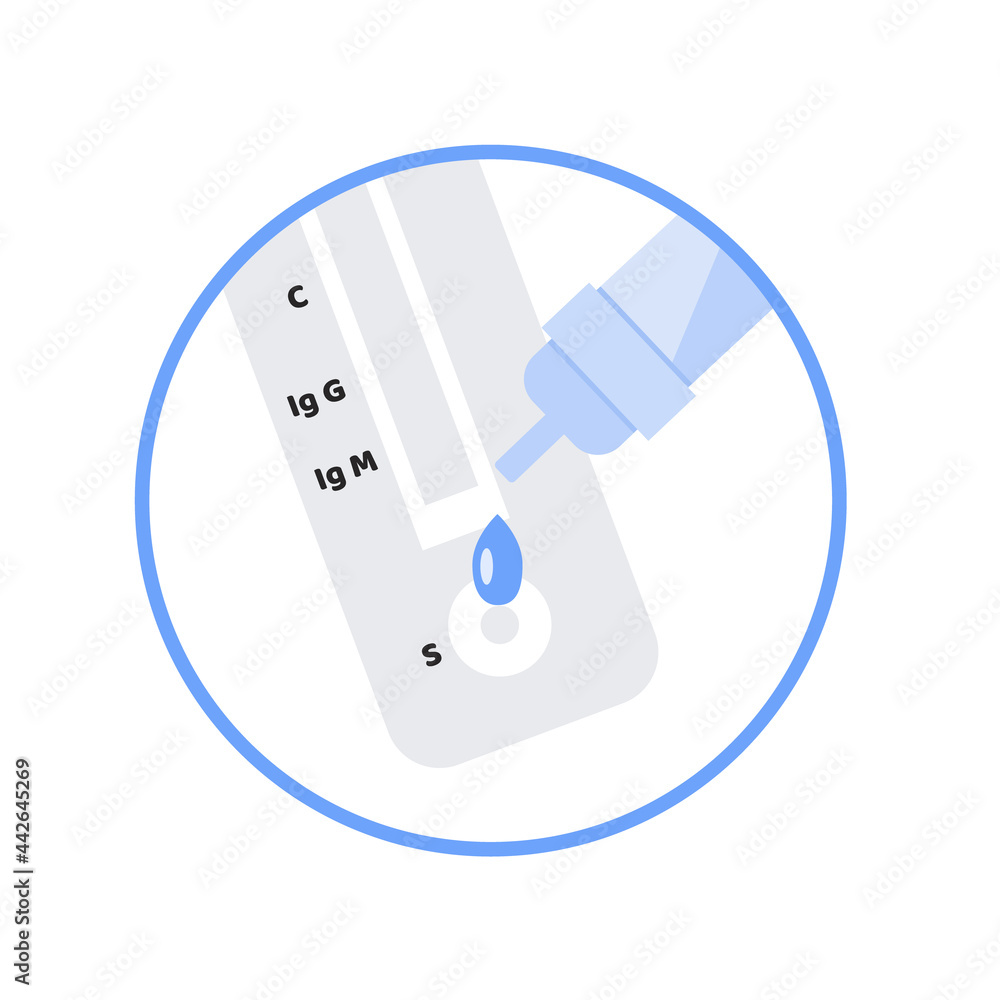 Covid-19 Rapid Antigen test. Swab sample places on strip, card or slide ...