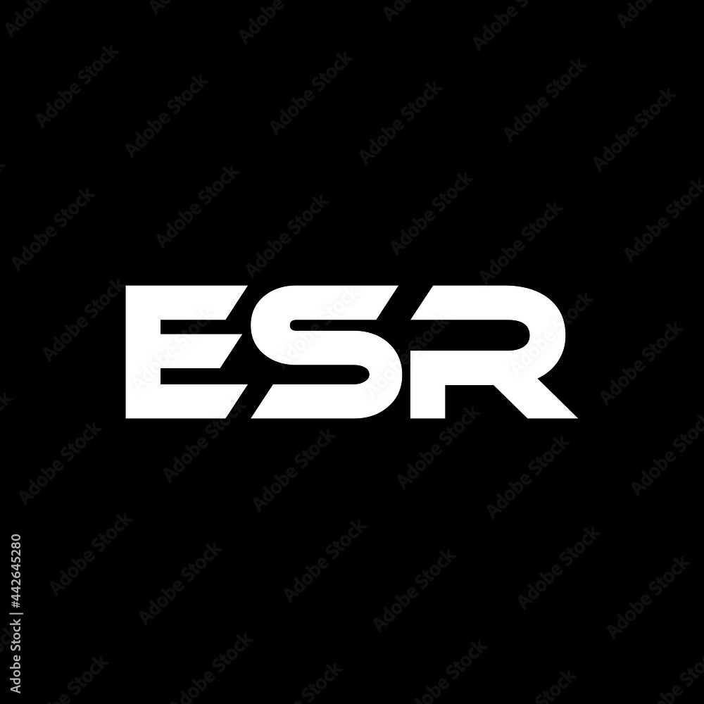 ESR letter logo design with black background in illustrator, vector ...