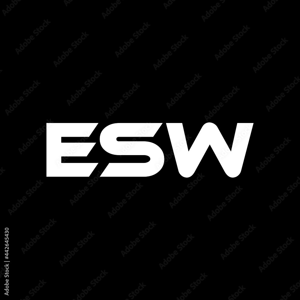 ESW letter logo design with black background in illustrator, vector ...