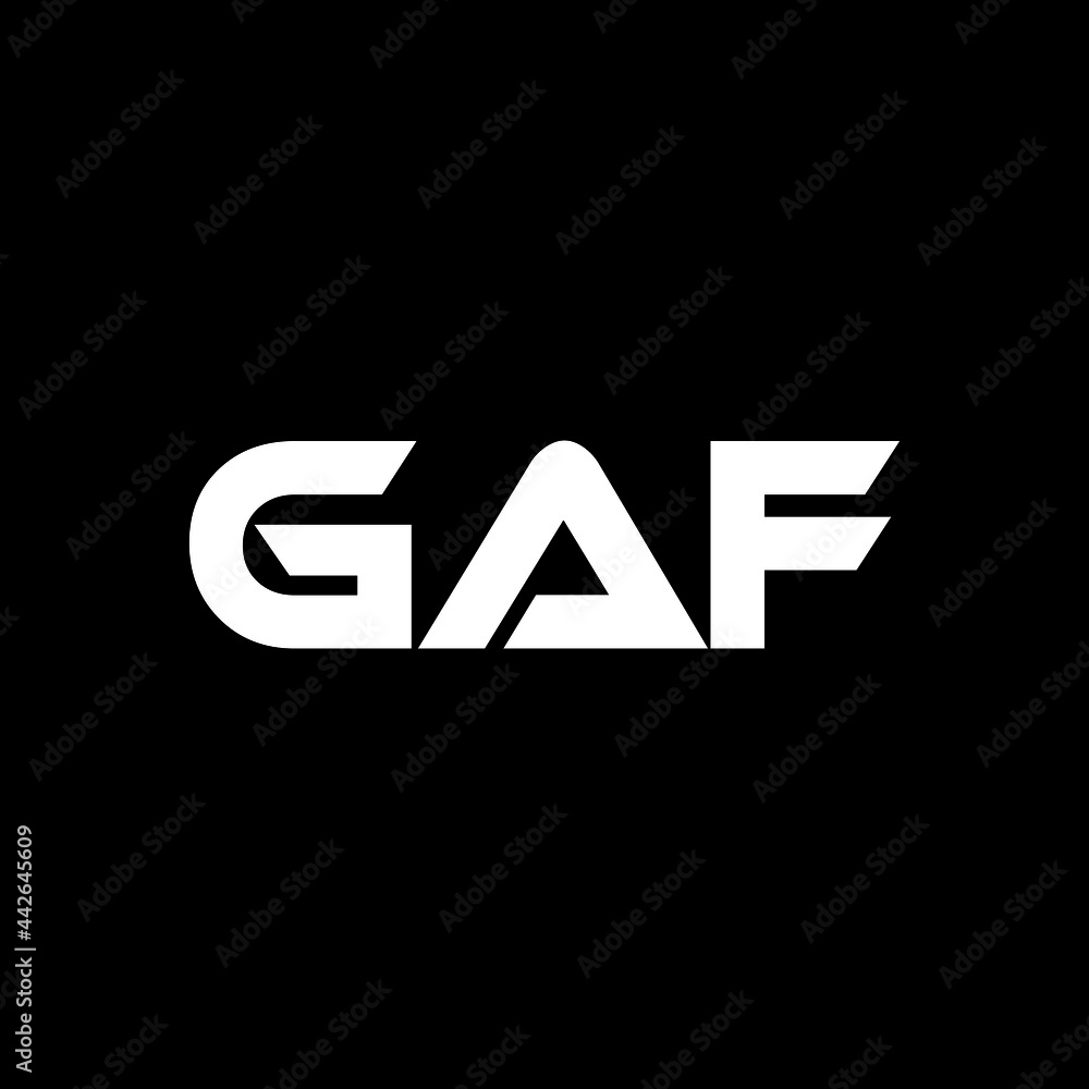 GAF letter logo design with black background in illustrator, vector ...