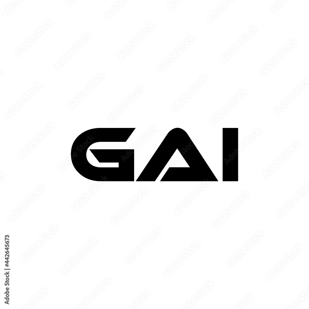 GAI letter logo design with white background in illustrator, vector ...