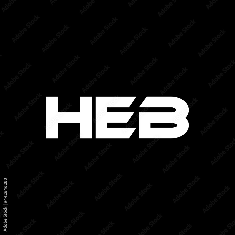 HEB letter logo design with black background in illustrator, vector ...