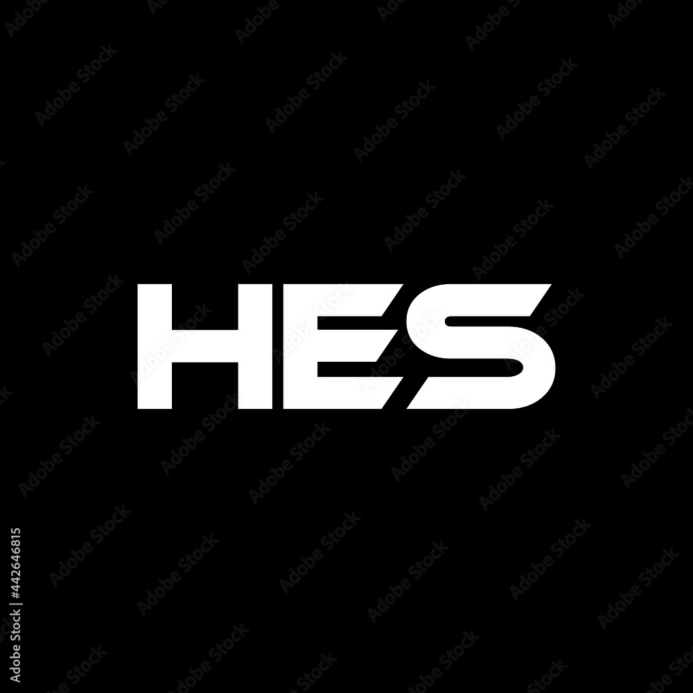 HES letter logo design with black background in illustrator, vector ...