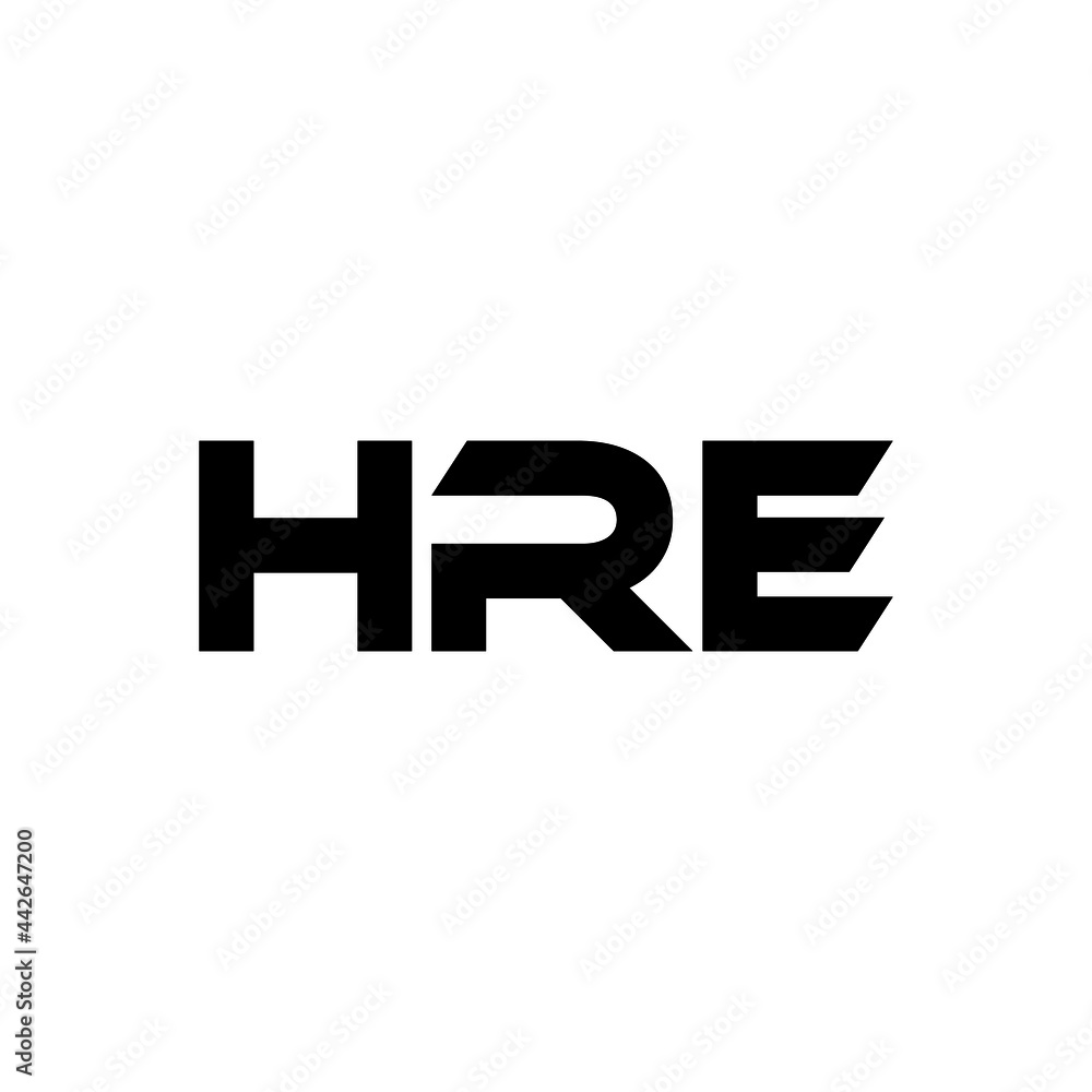 Vecteur Stock HRE letter logo design with white background in ...