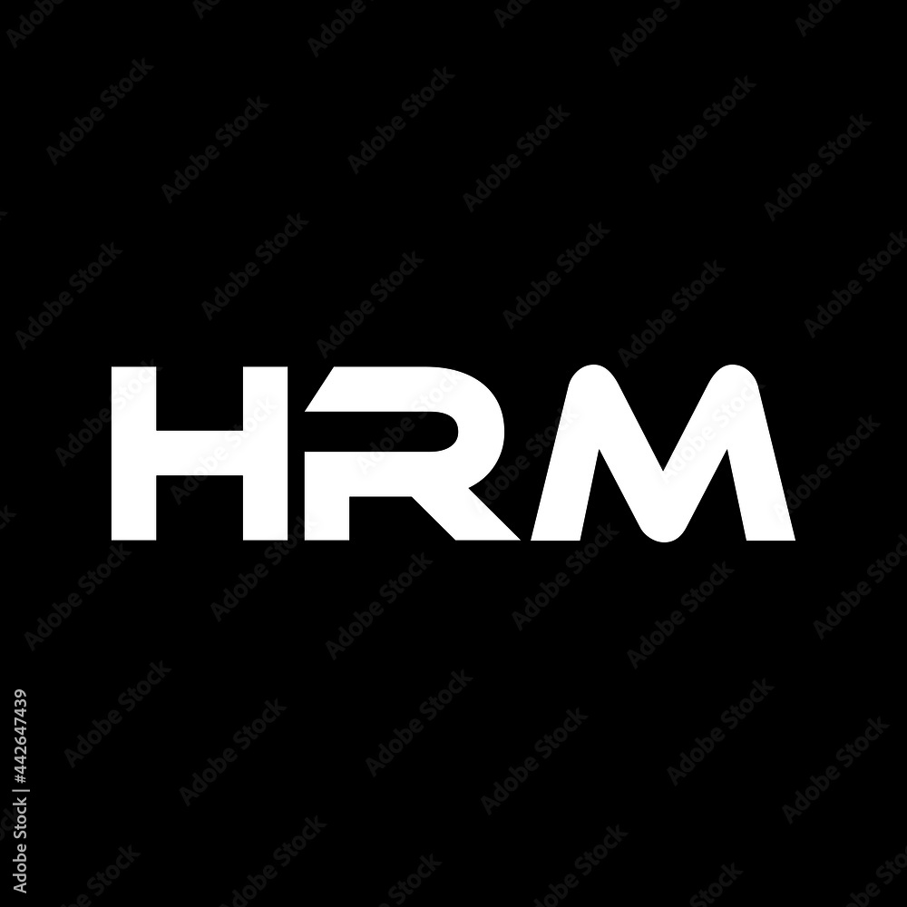 HRM letter logo design with black background in illustrator, vector ...
