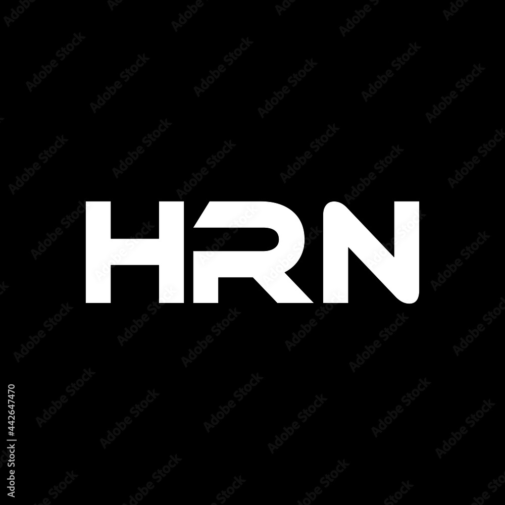 HRN letter logo design with black background in illustrator, vector ...