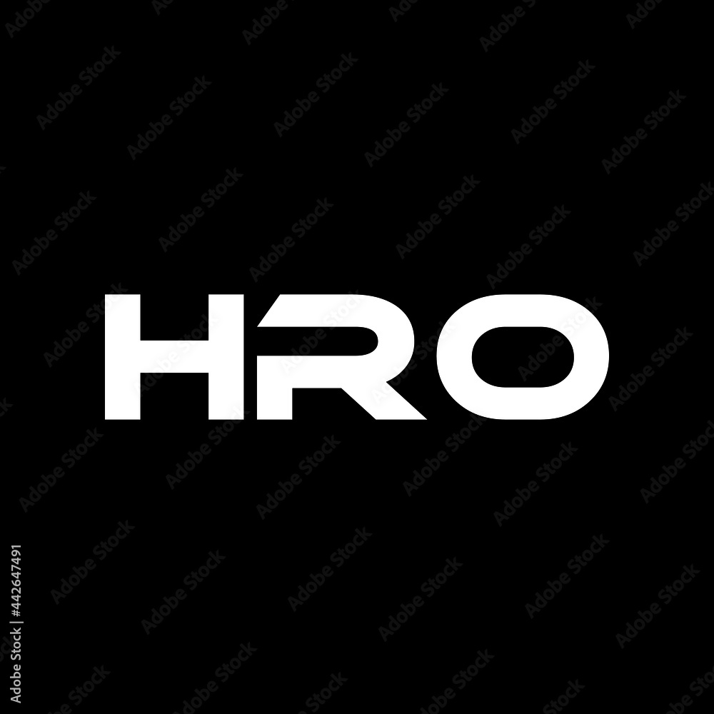 HRO letter logo design with black background in illustrator, vector ...