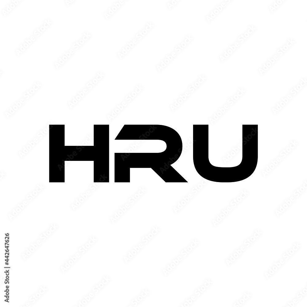 HRU letter logo design with white background in illustrator, vector ...