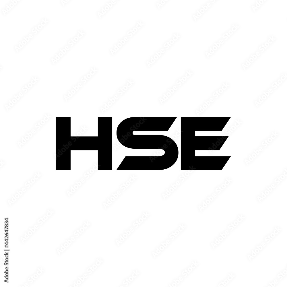 HSE letter logo design with white background in illustrator, vector ...