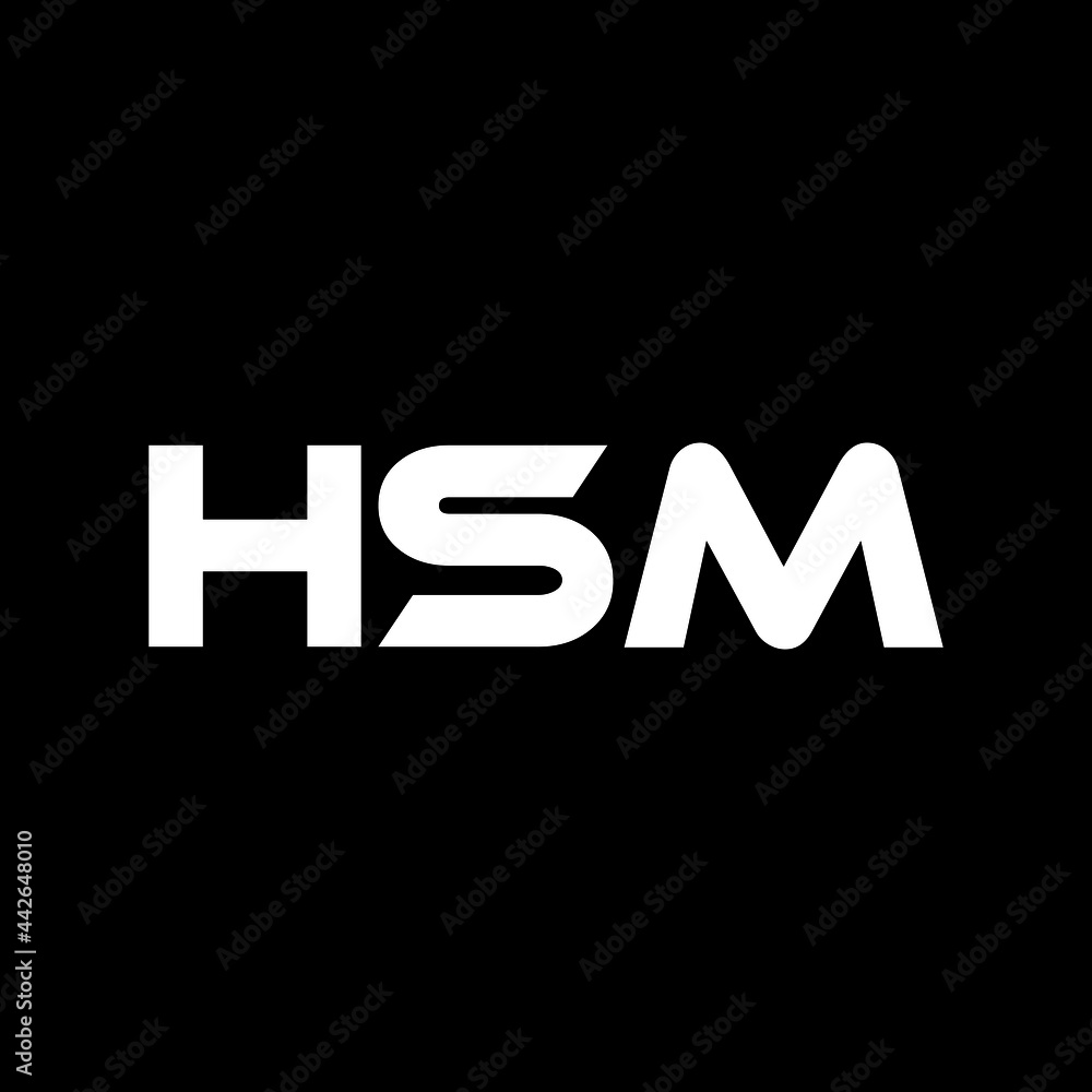 HSM letter logo design with black background in illustrator, vector ...