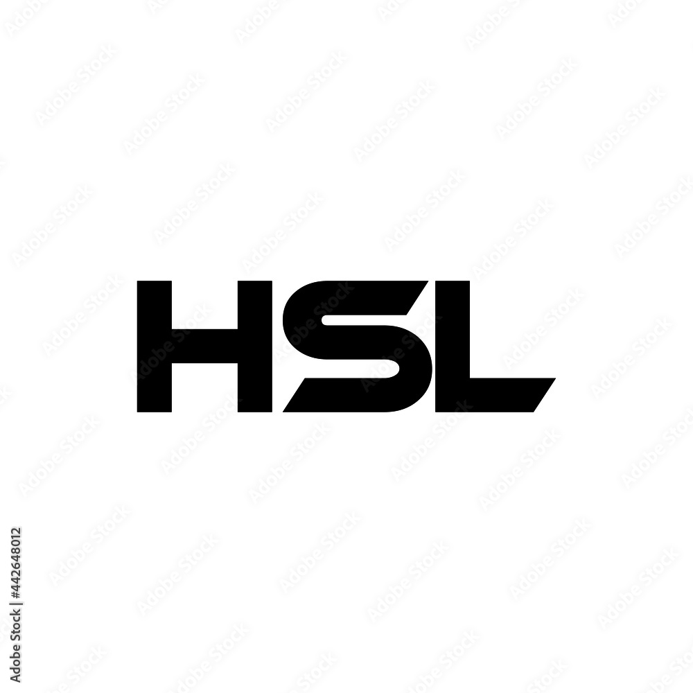 HSL letter logo design with white background in illustrator, vector ...