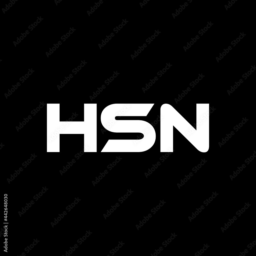 HSN letter logo design with black background in illustrator, vector ...