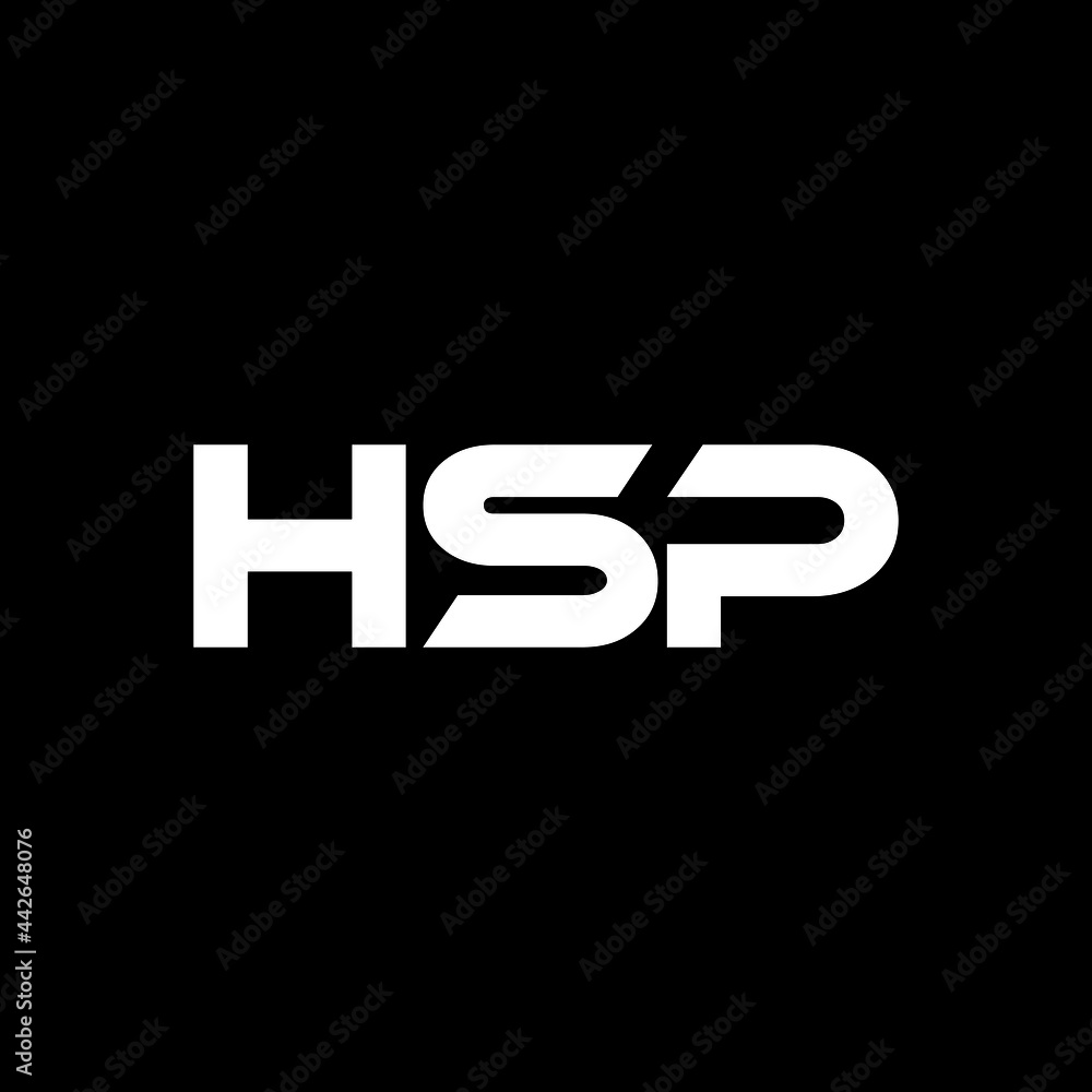 HSP letter logo design with black background in illustrator, vector ...