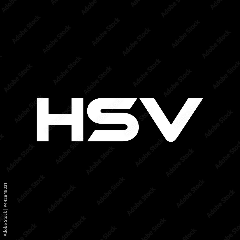 HSV letter logo design with black background in illustrator, vector ...