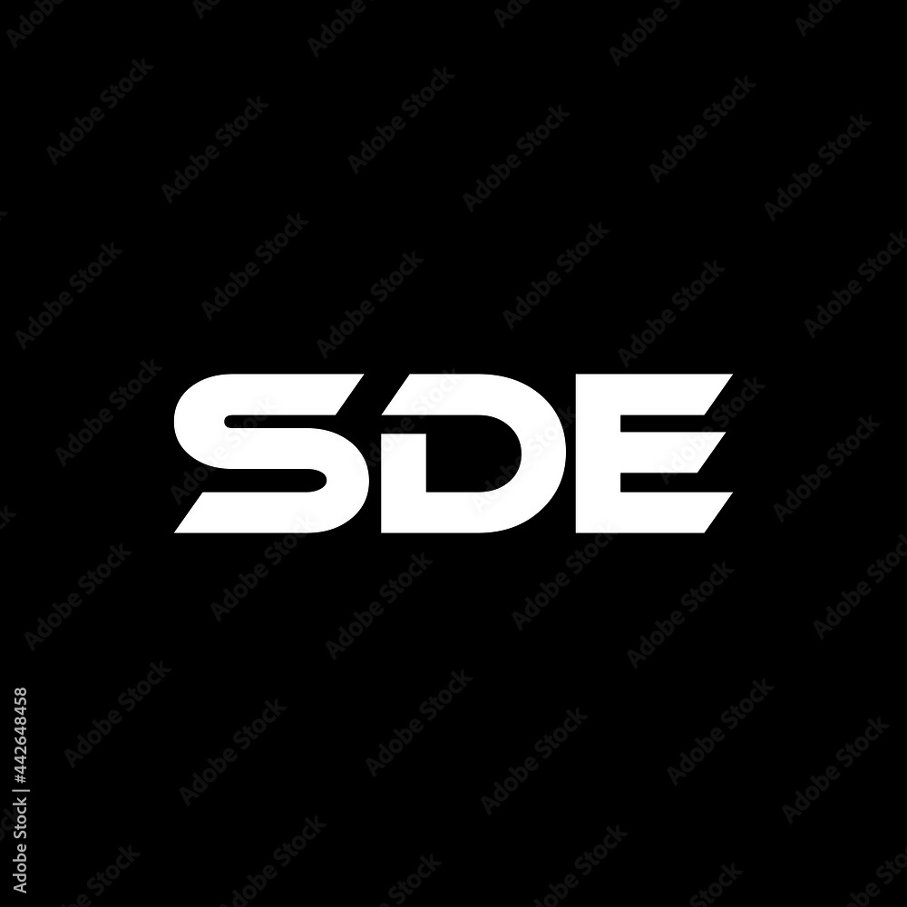SDE letter logo design with black background in illustrator, vector ...