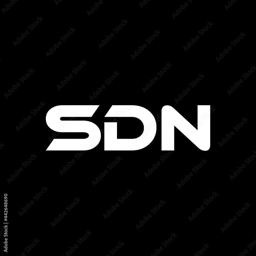 SDN letter logo design with black background in illustrator, vector ...