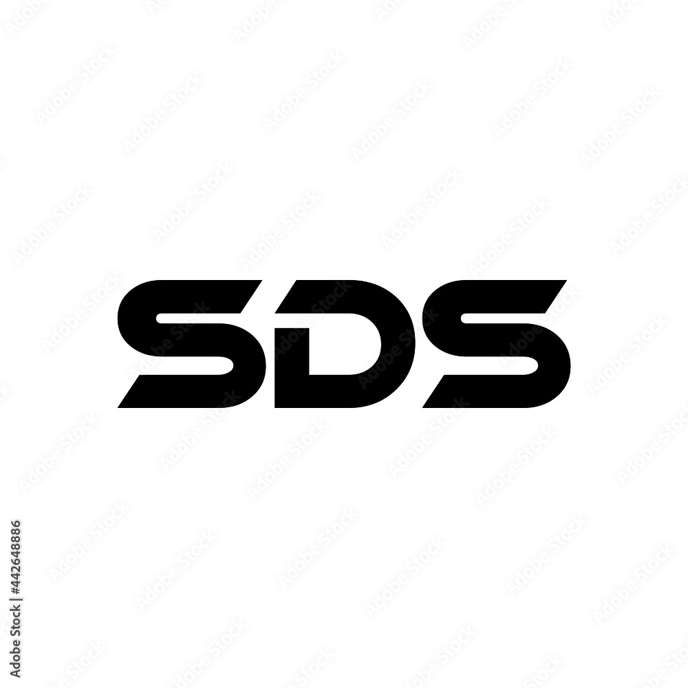 SDS letter logo design with white background in illustrator, vector ...