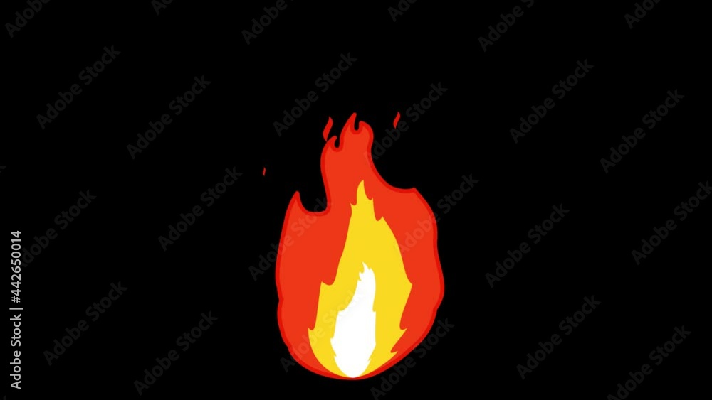 Animated Fire icon elements effect. Emoticon sign, emoji button on ...