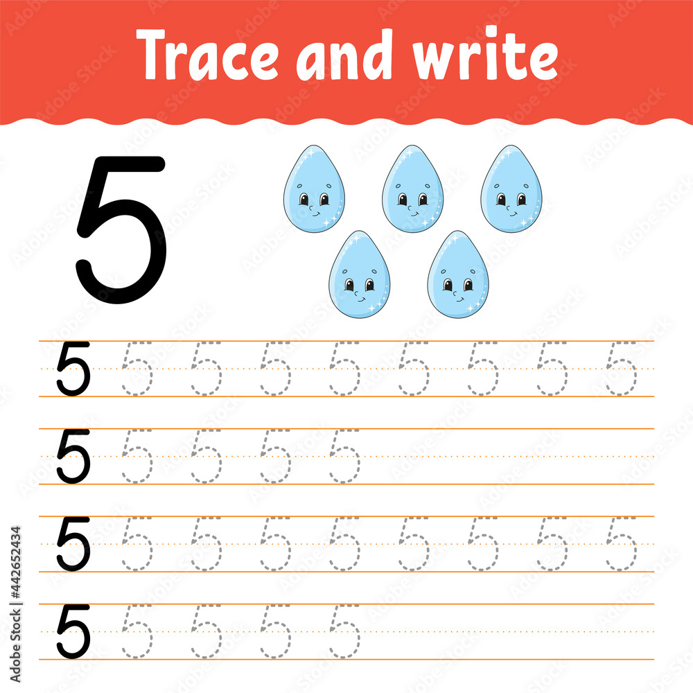 Learn Numbers. Trace and write. Handwriting practice. Learning numbers ...