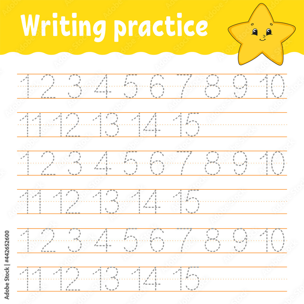 Learn Numbers. Trace and write. Handwriting practice. Learning numbers ...