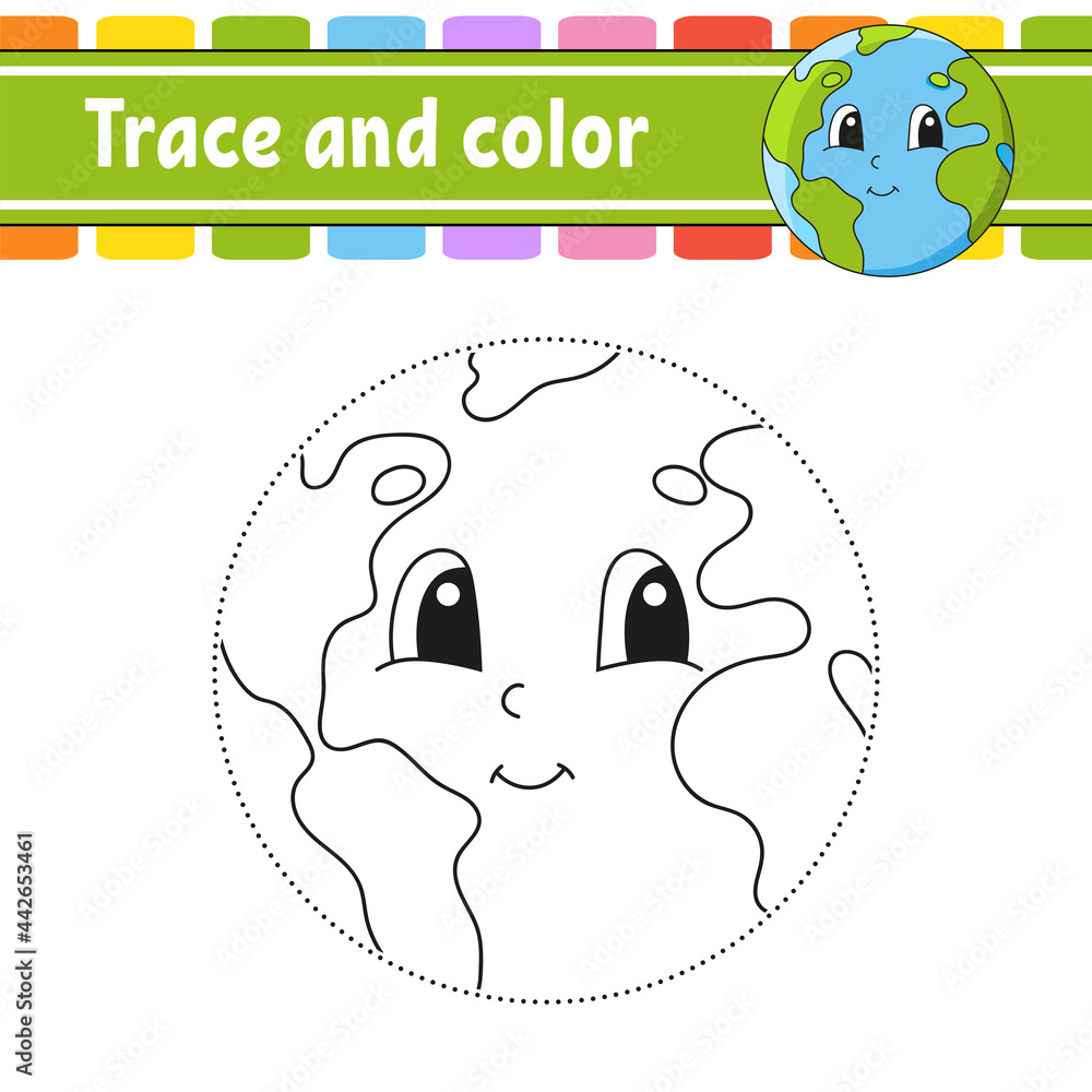Trace and color. Coloring page for kids. Handwriting practice ...