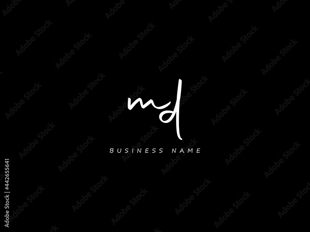 Letter MD Logo, signature md logo icon vector for your business Stock ...