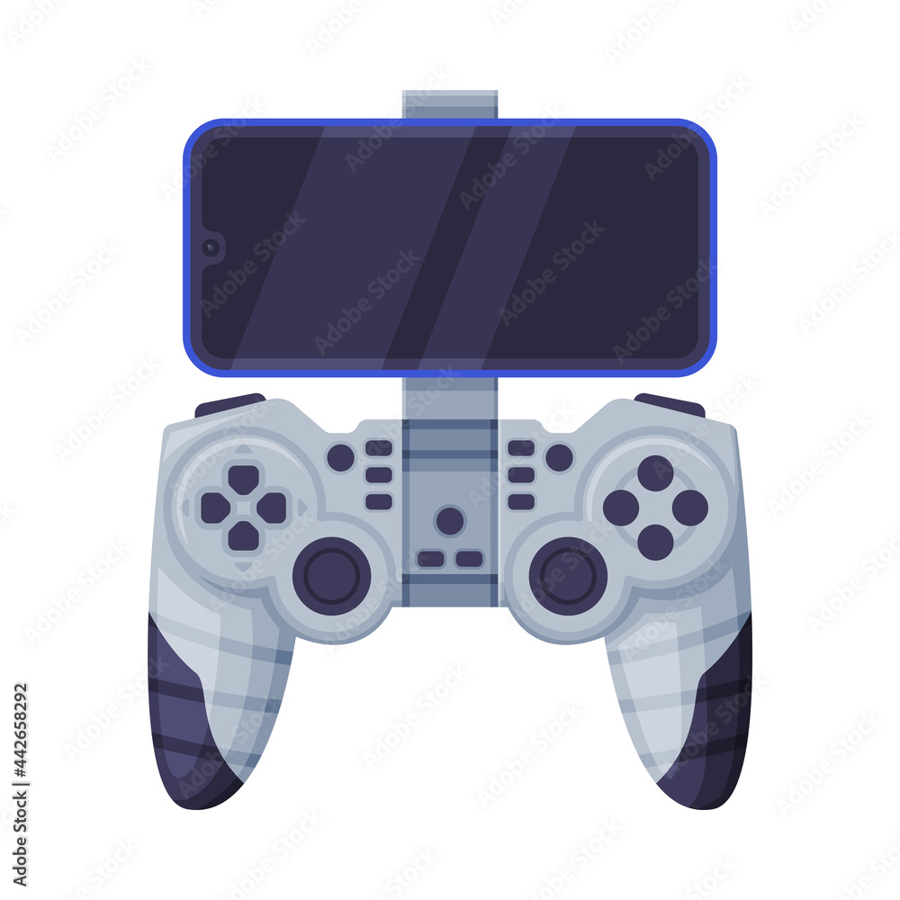 Video Game Controller with Smatphone Display, Modern Game Console ...