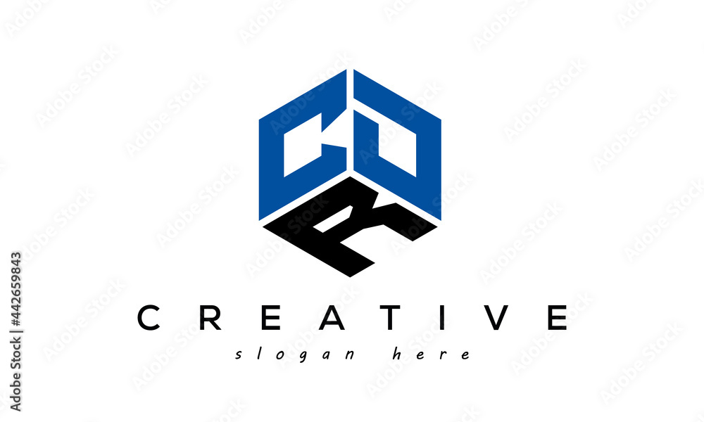 CDR letters creative logo with hexagon Stock Vector | Adobe Stock