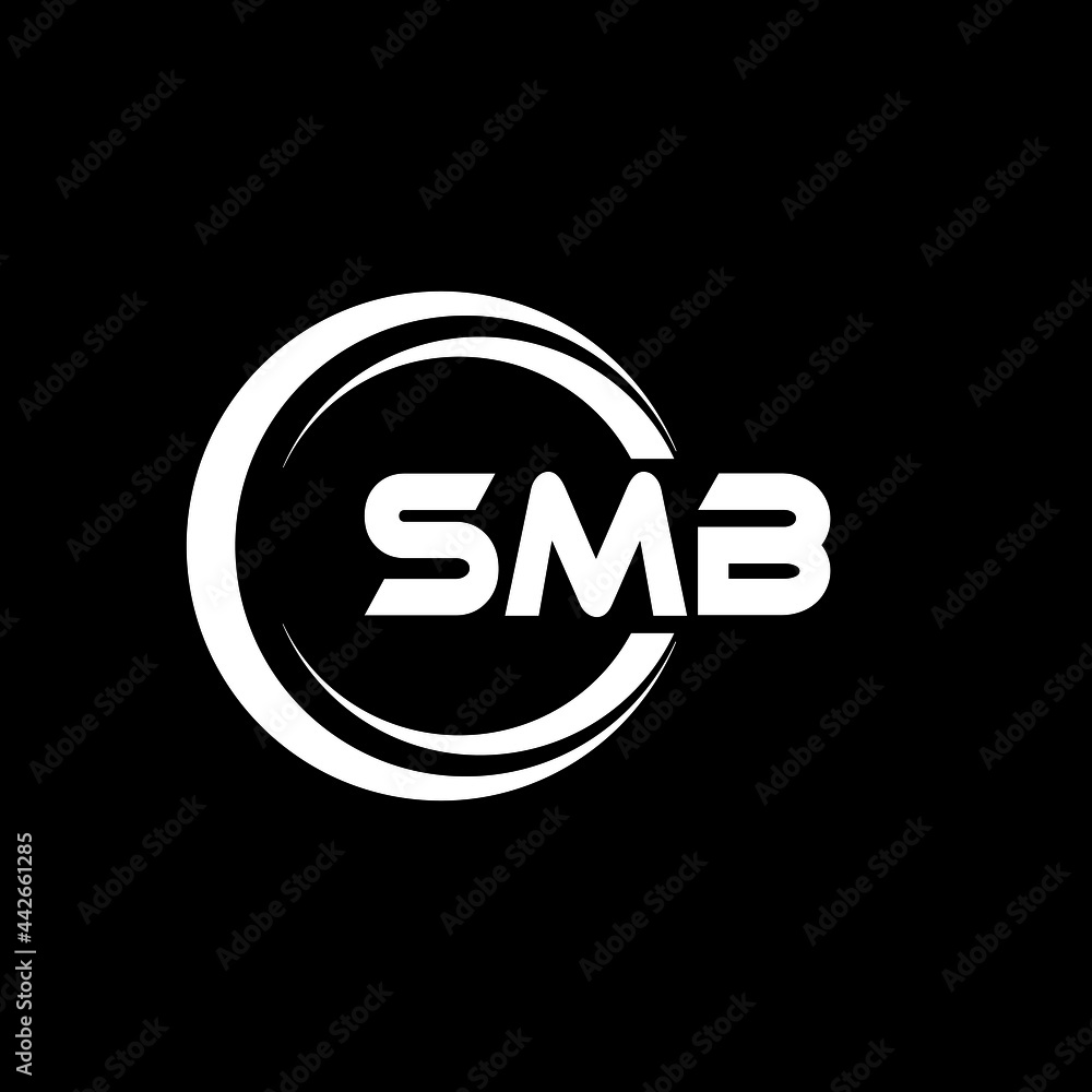 SMB letter logo design with black background in illustrator, vector ...
