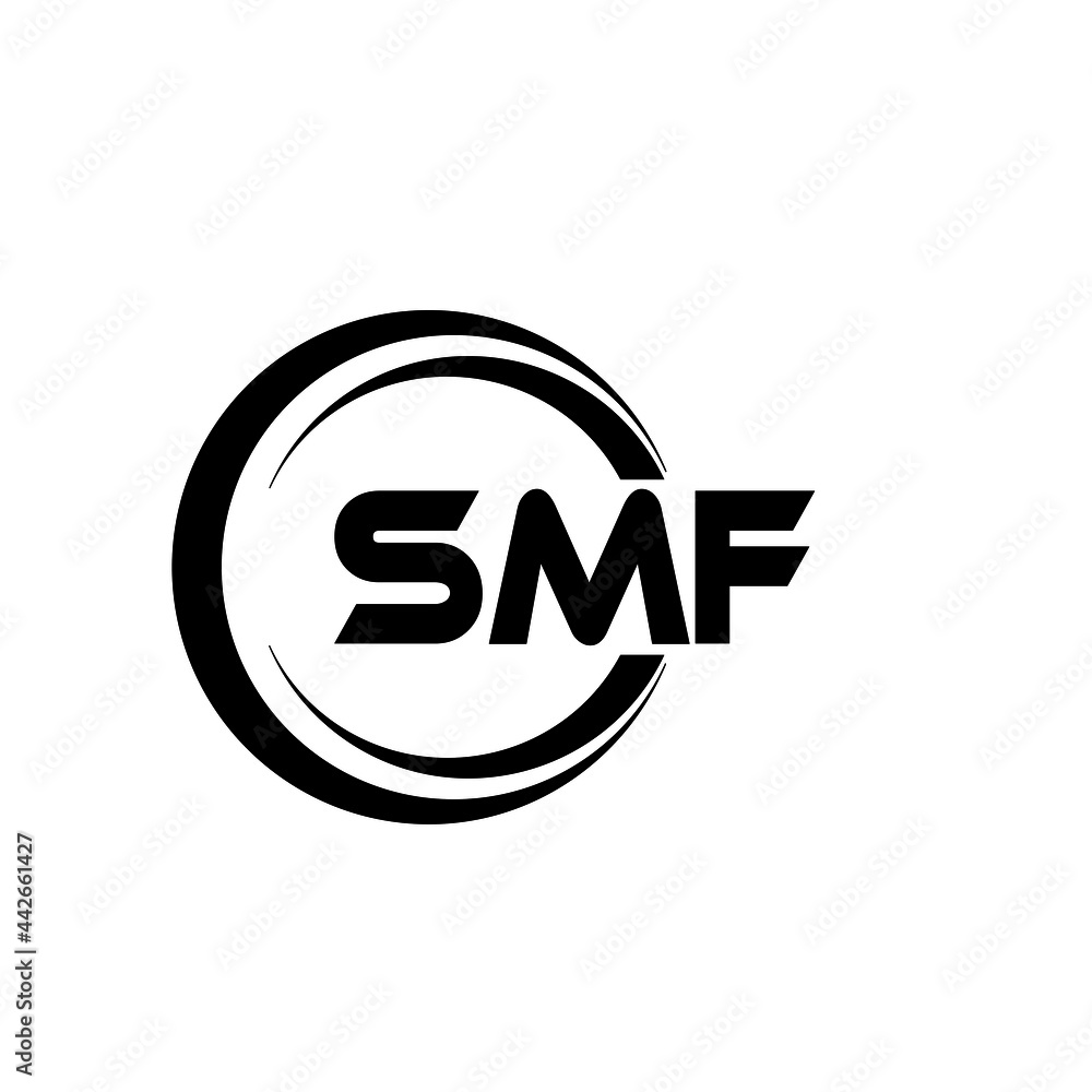 SMF letter logo design with white background in illustrator, vector logo modern alphabet font ...