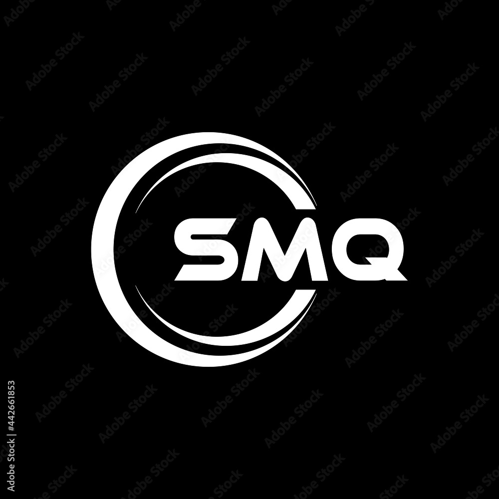SMQ letter logo design with black background in illustrator, vector ...