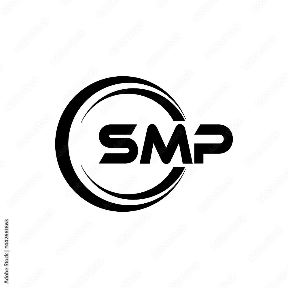 SMP letter logo design with white background in illustrator, vector ...