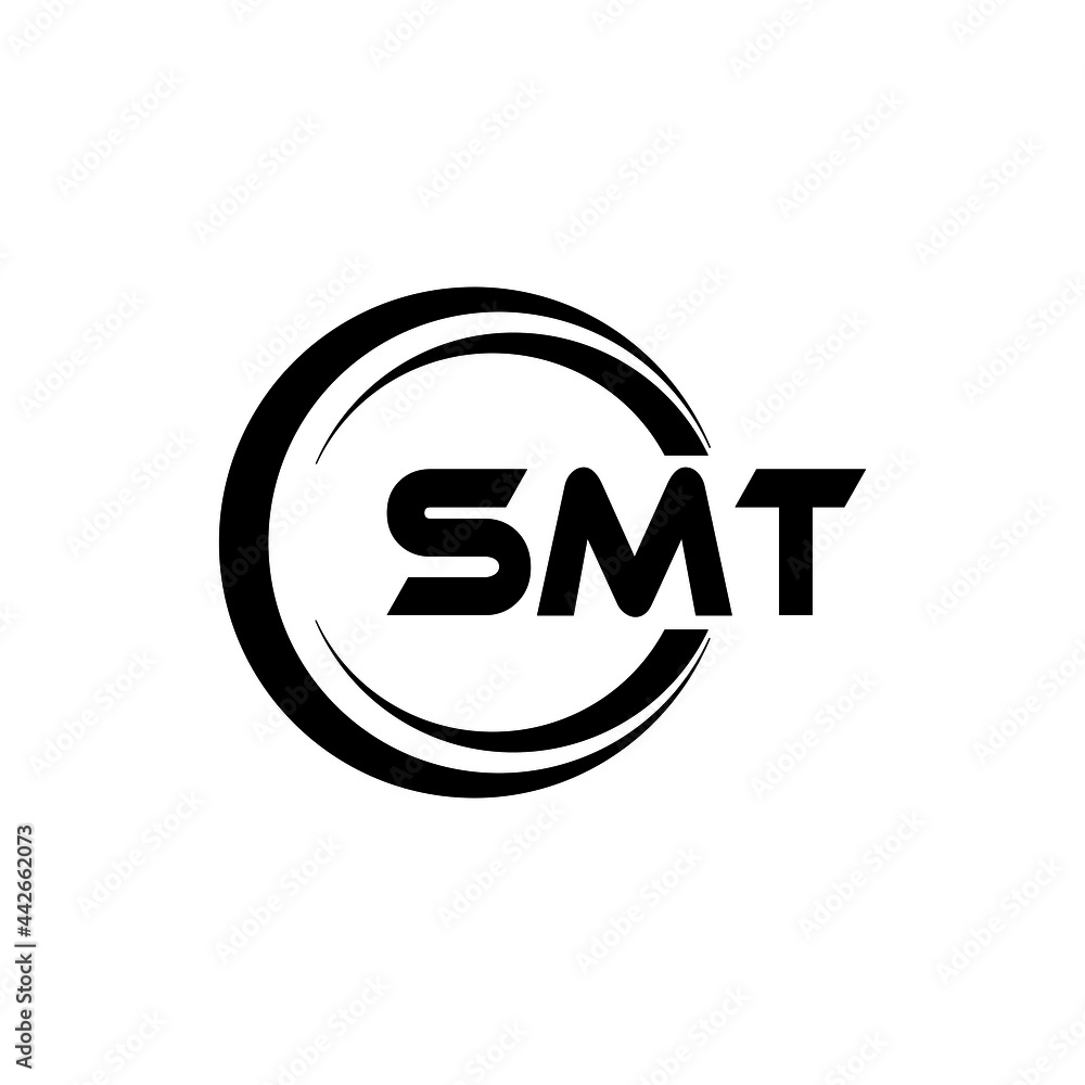 SMT letter logo design with white background in illustrator, vector ...