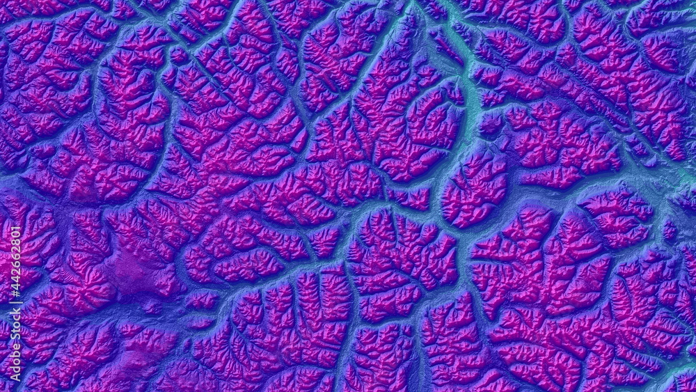 Purple snd Blue Digital Elevation Model in Northwest Territories ...