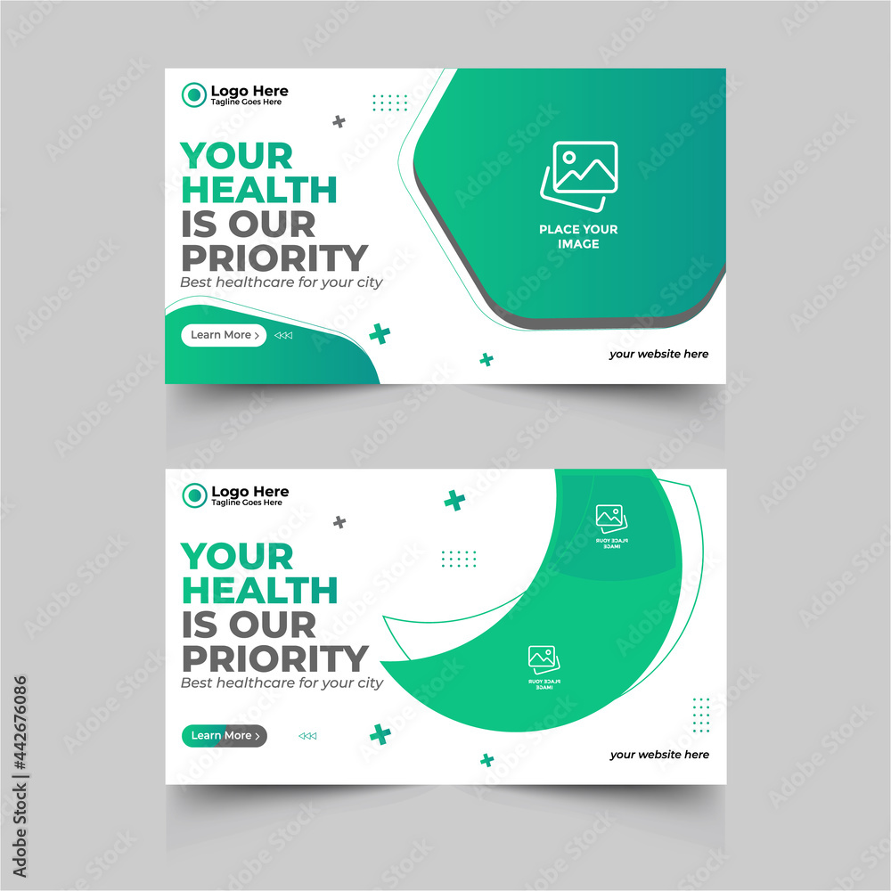 Medical Healthcare video thumbnail and web banner template. Medical ...