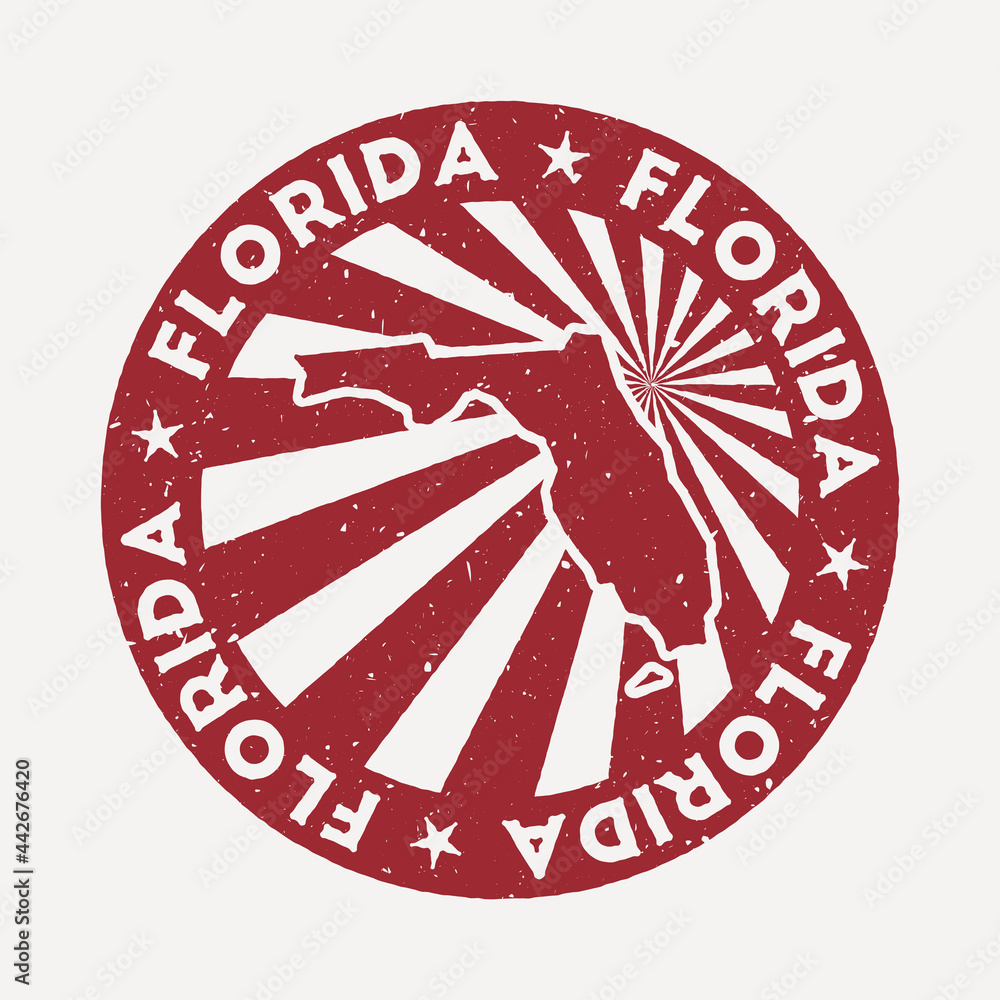 Florida stamp. Travel red rubber stamp with the map of us state, vector ...