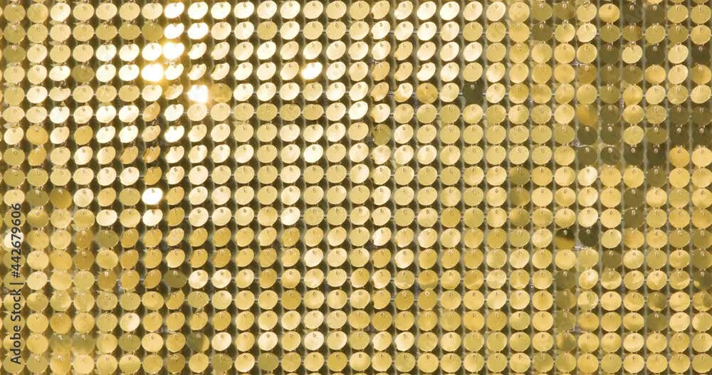 Video Stock rows of blinking golden yellow brass metal plaques sway in ...