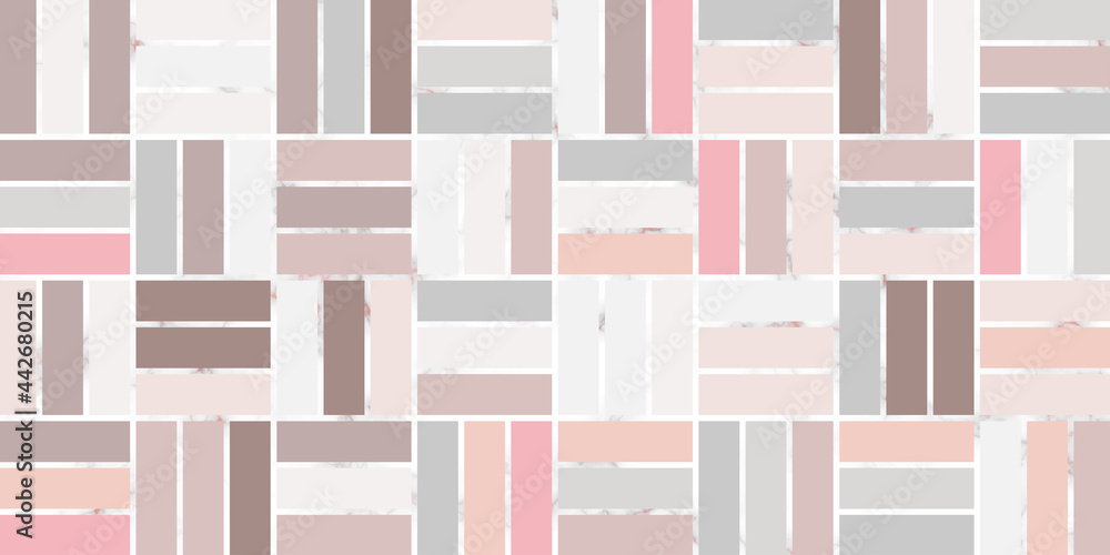 Abstract geometric seamless rectangle pattern of pink. Pastel color ...