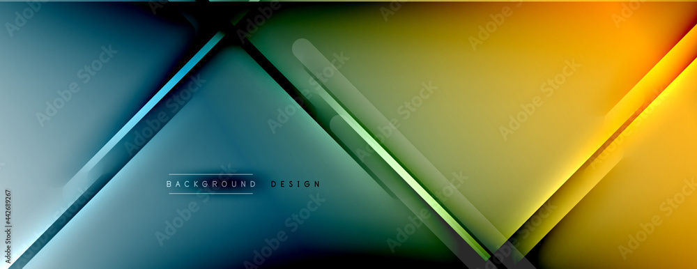 Abstract background. Shadow lines on bright shiny gradient background ...