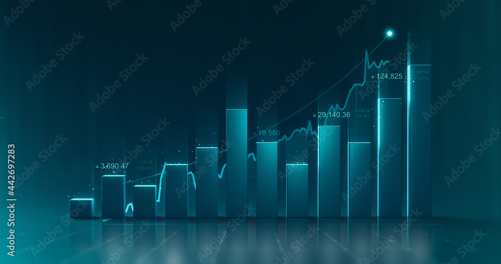 Chart of business data graph diagram and growth financial graphic ...