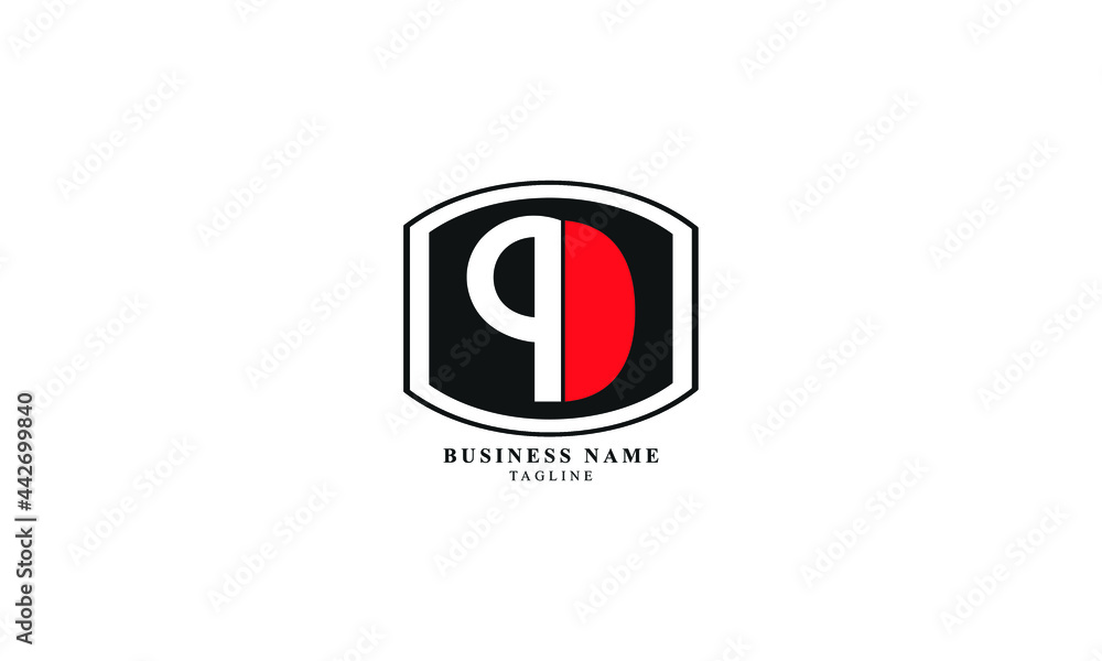 9D, PD, Abstract initial monogram letter alphabet logo design Stock ...