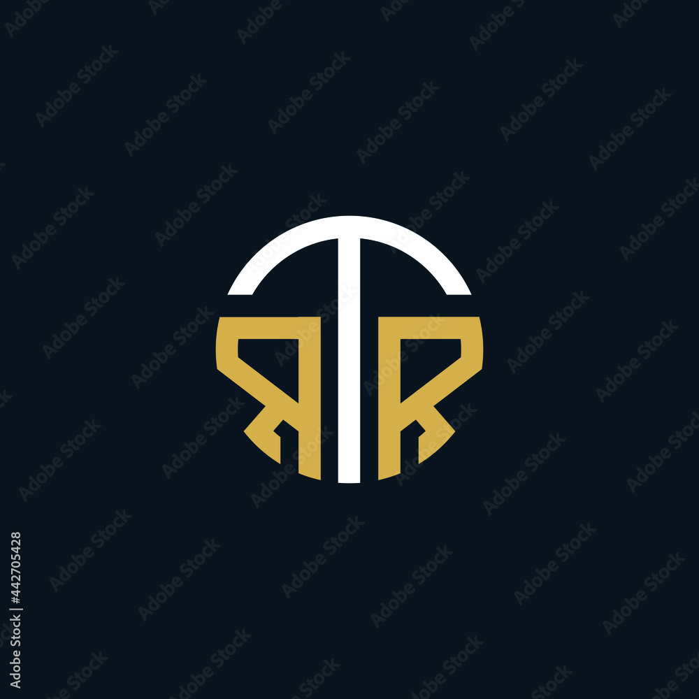 RTR letter logo design on black background.RTR creative initials letter ...